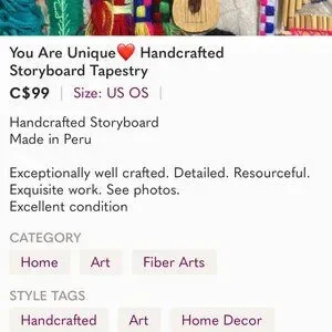 Handcrafted | Art | Vintage Peruvian Arpillera Wall Tapestry ...